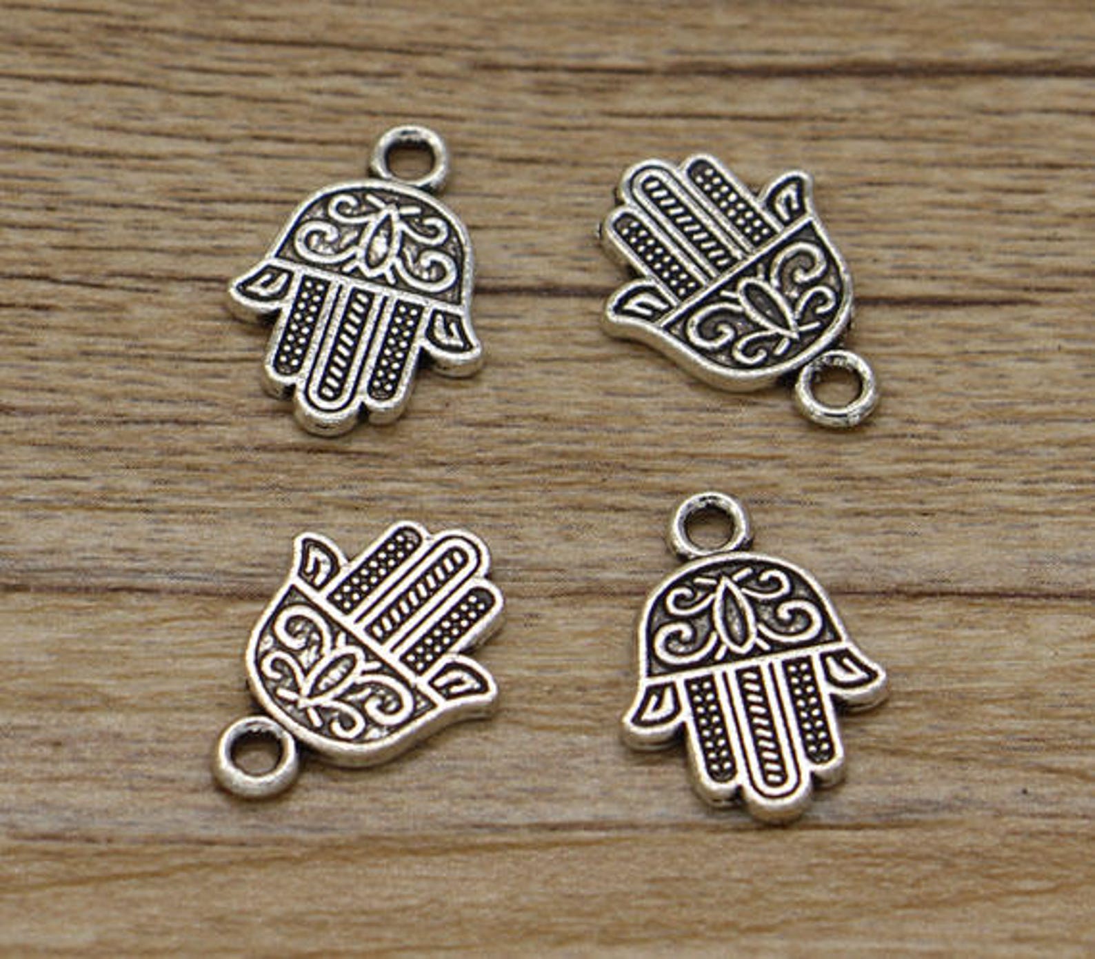 50pcs Hamsa Hand Charms Fatima Charms Antique Silver Tone - Etsy