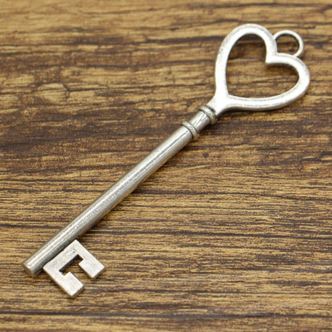 6pcs Large Key Pendants Charms Home Heart Key Charms Antique - Etsy