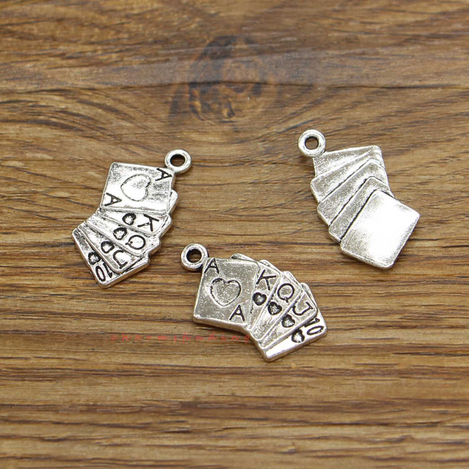 20pcs Poker Charms Playing Cards Charms Antique Silver Tone - Etsy