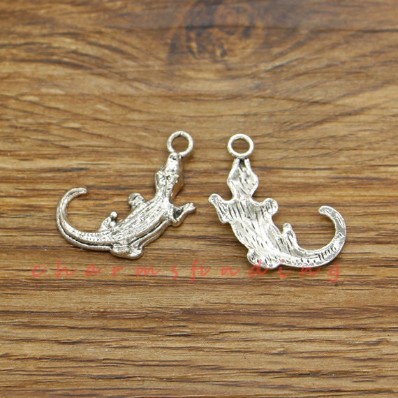 20pcs Gecko Charms Desert Charms Antique Silver Tone 11x27mm | Etsy