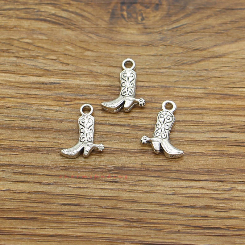 20pcs Cowboy Boot Charms Shoe Charms Antique Silver Tone | Etsy