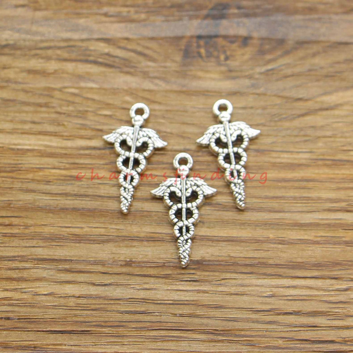 30pcs Caduceus Charms Medical Symbol Charms Antique Silver - Etsy