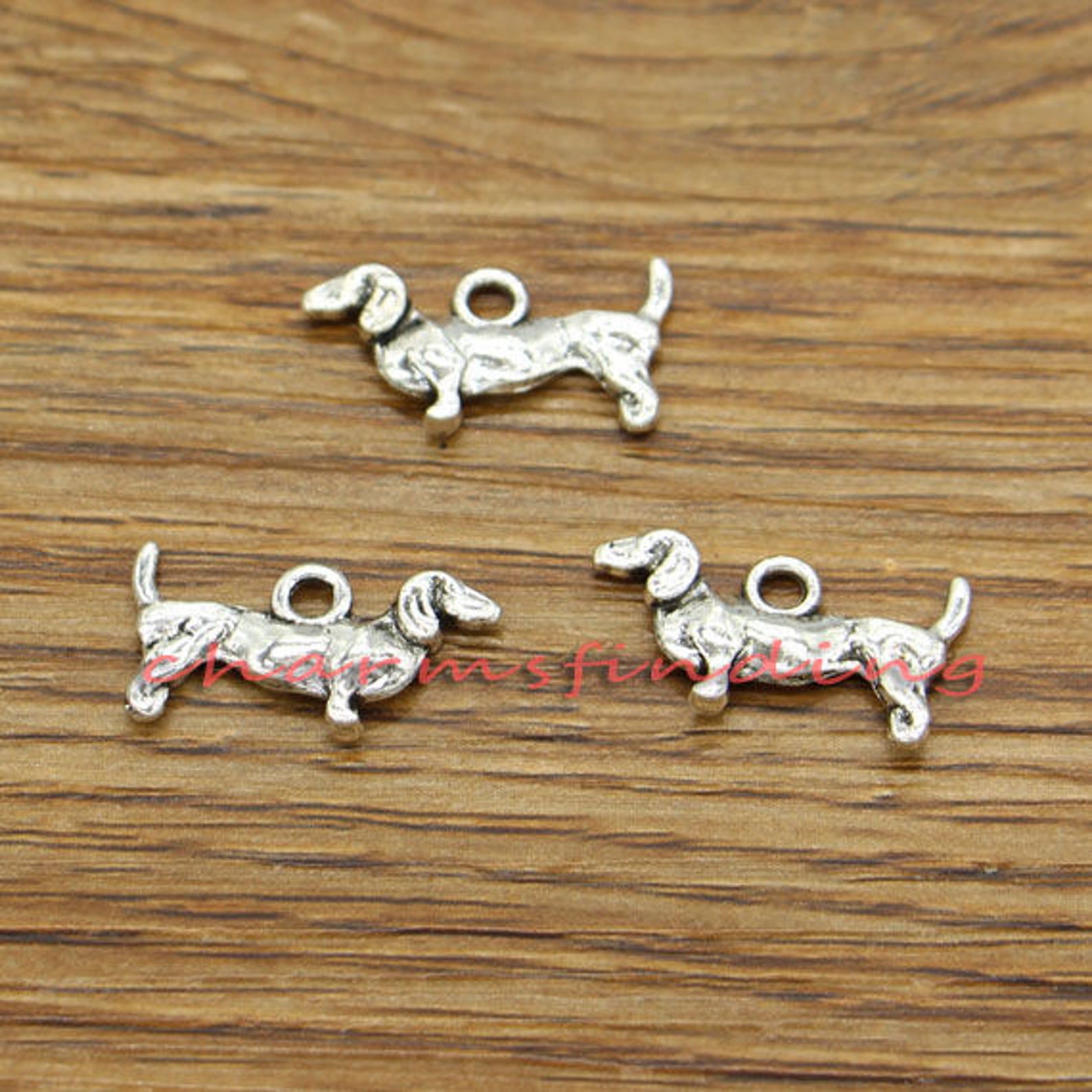 50pcs Dachshund Charm Dog Charms Antique Silver Tone 19x9mm - Etsy
