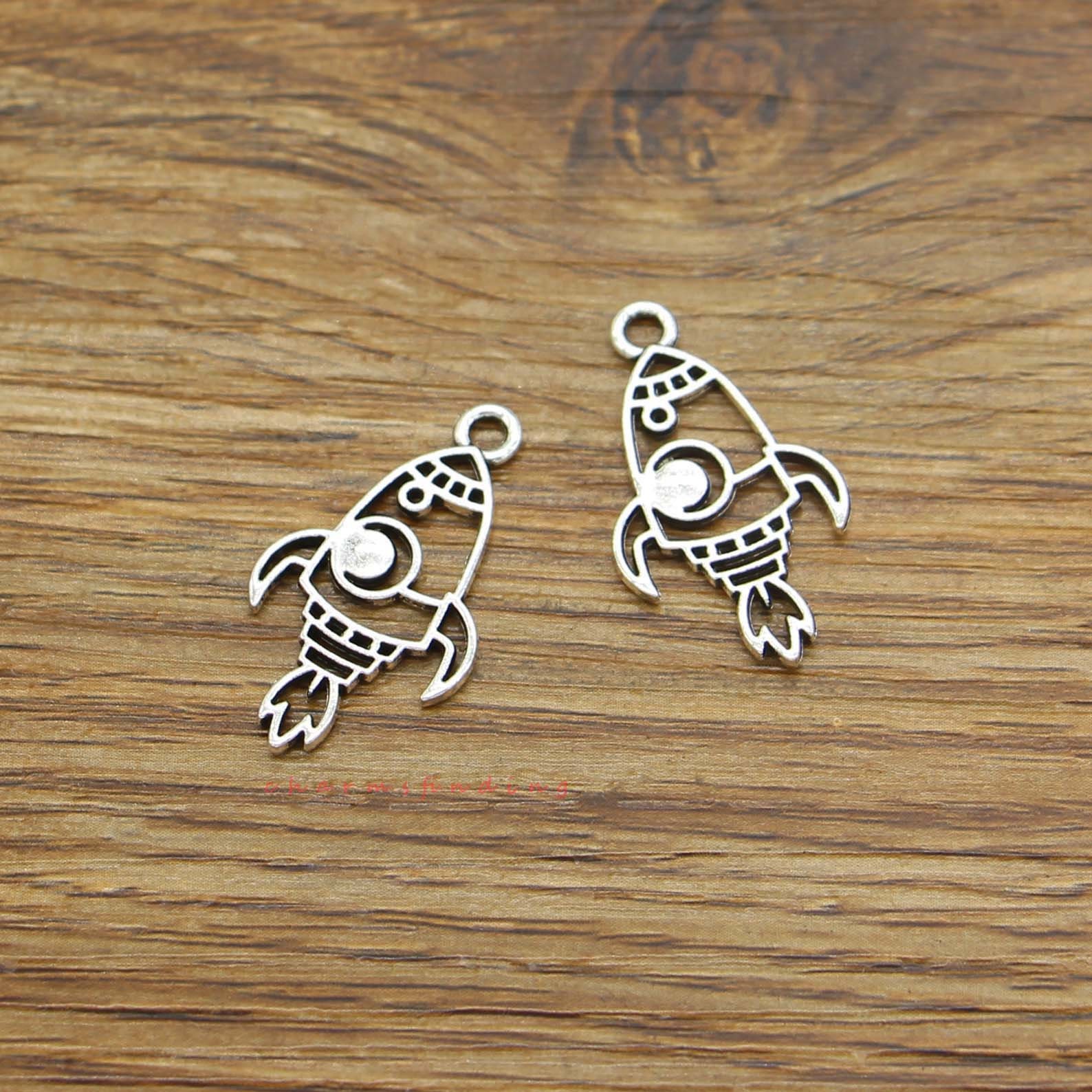 30pcs Rocket Ship Charms Spaceship Charms Antique Silver Tone | Etsy