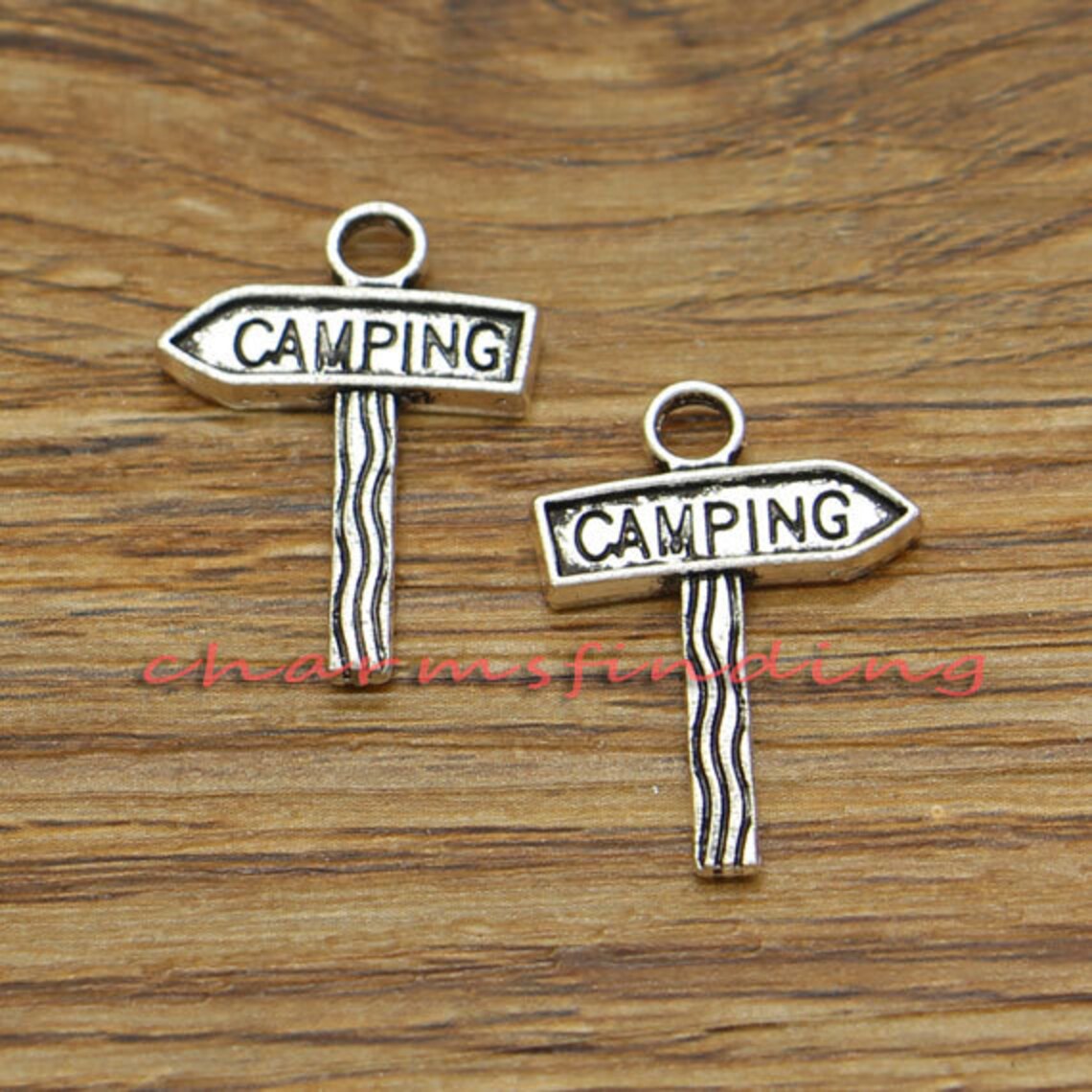 20pcs Camping Charms 2 Sided Sign Charms Antique Silver Tone | Etsy