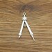 10pcs Drawing Compasses Charms Pendants 2 Sided Antique Silver Tone ...