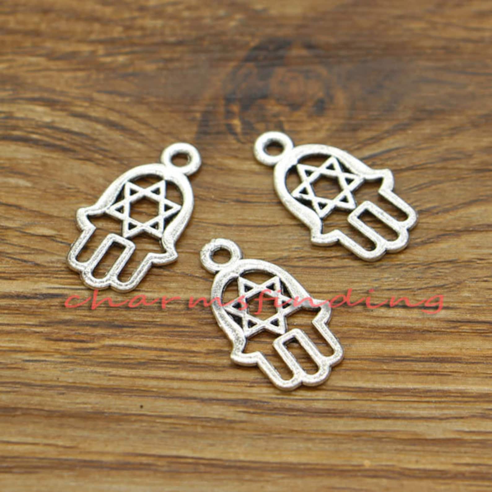 50pcs Hamsa Hand Charms Hand of Fatima Charms Antique Silver | Etsy