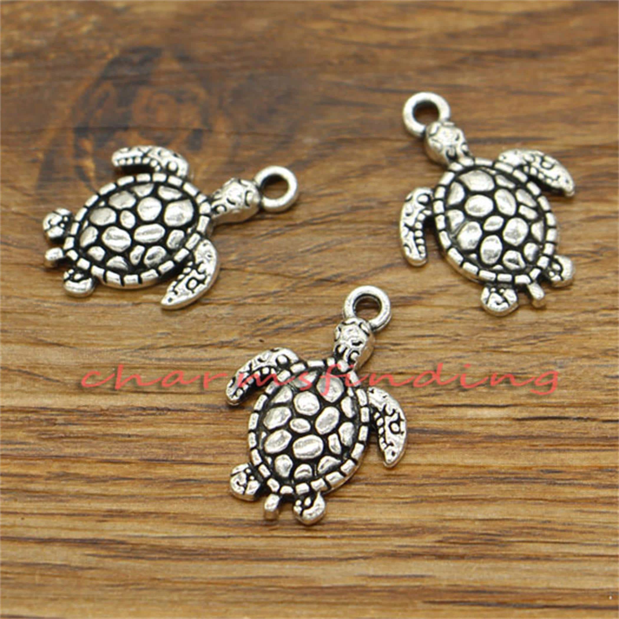 20pcs Sea Turtle Baby Turtle Charms Antique Silver Tone 16x23mm Cf2518 ...