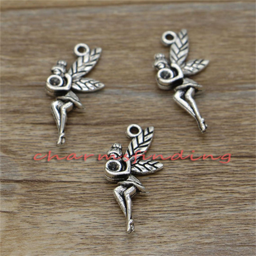 30pcs Fairy Charms Angel Charms Pixie Charm Girl Charms Antique Silver ...