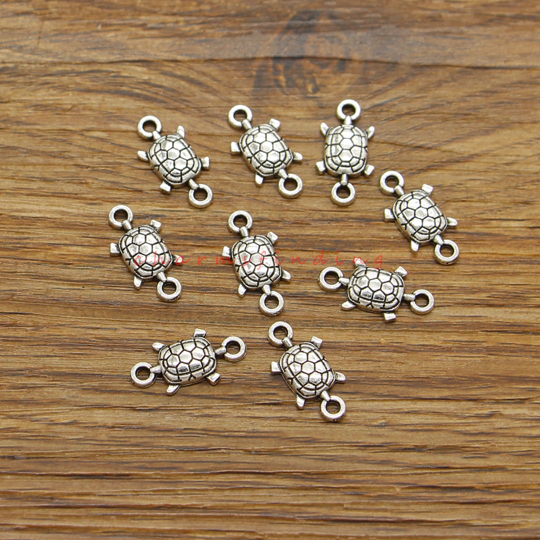 60pcs Turtle Connector Charms Tortoise Charms Animal Charms Antique ...