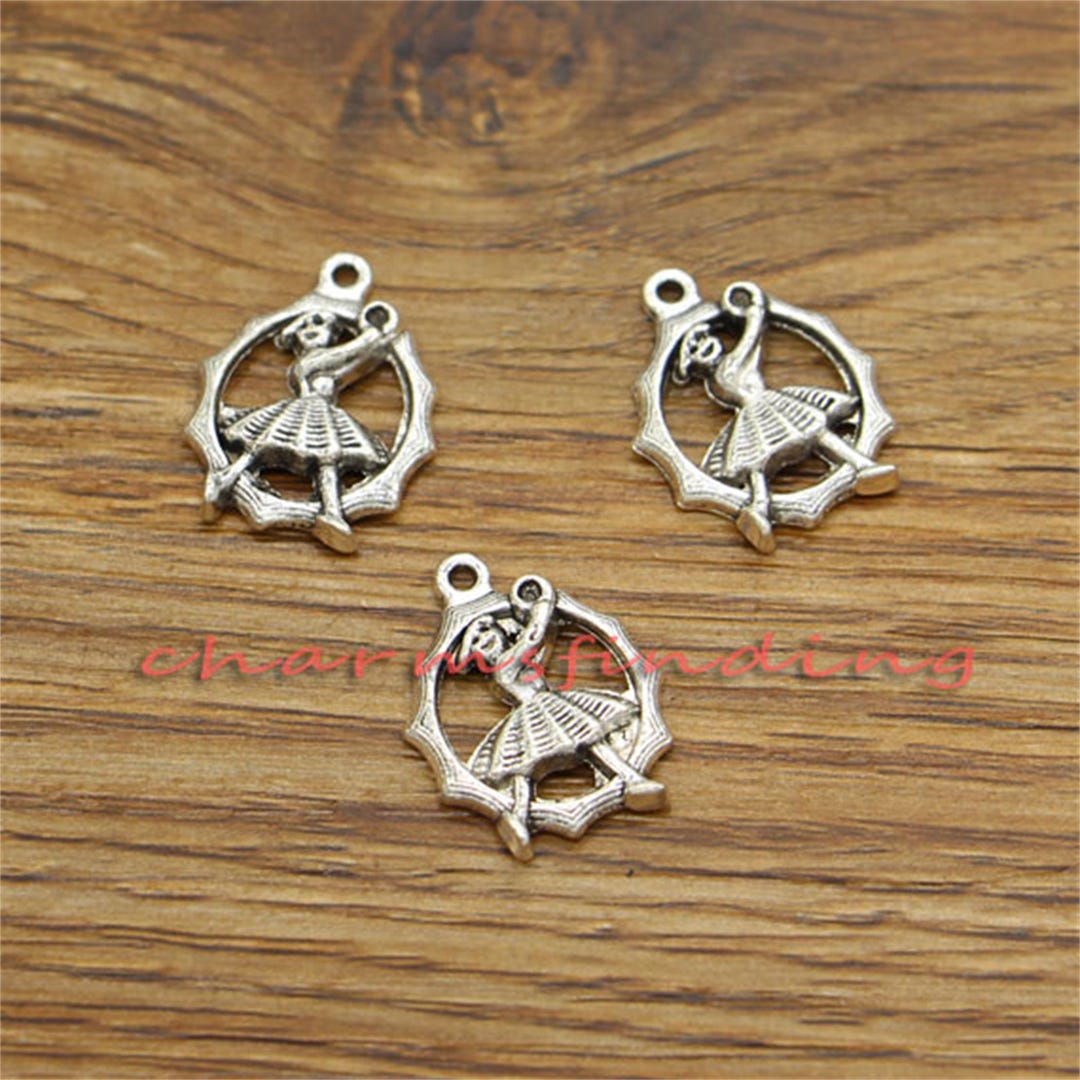 25pcs Ballet Charms Ballerina Dancer Charms Antique Silver Tone 15x20mm ...