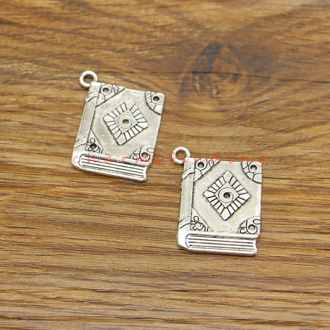 10pcs Book Charms Pendants Teacher School Study Office Charm Antique ...