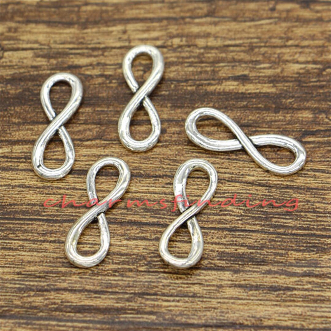 50pcs Infinity Charm Connectors Link Antique Silver Tone 23x8mm Cf2027 ...