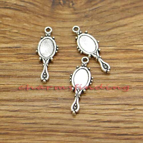 40pcs Mirror Charms Victorian Style Antique Silver Tone - Etsy