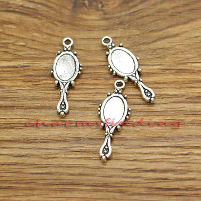 40pcs Mirror Charms Victorian Style Antique Silver Tone - Etsy