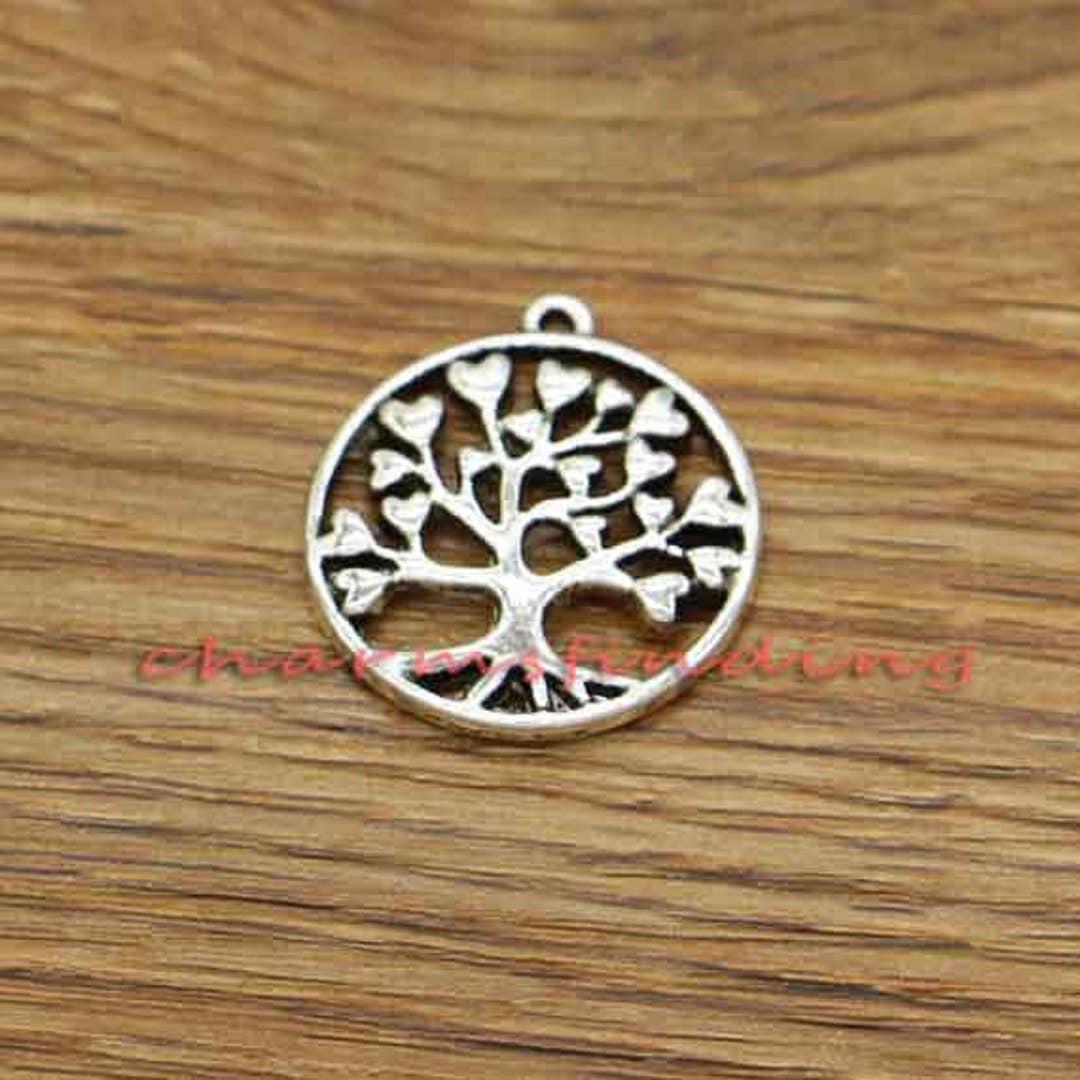 10pcs Heart Tree Charms Family Wish Tree Charms Antique Silver - Etsy