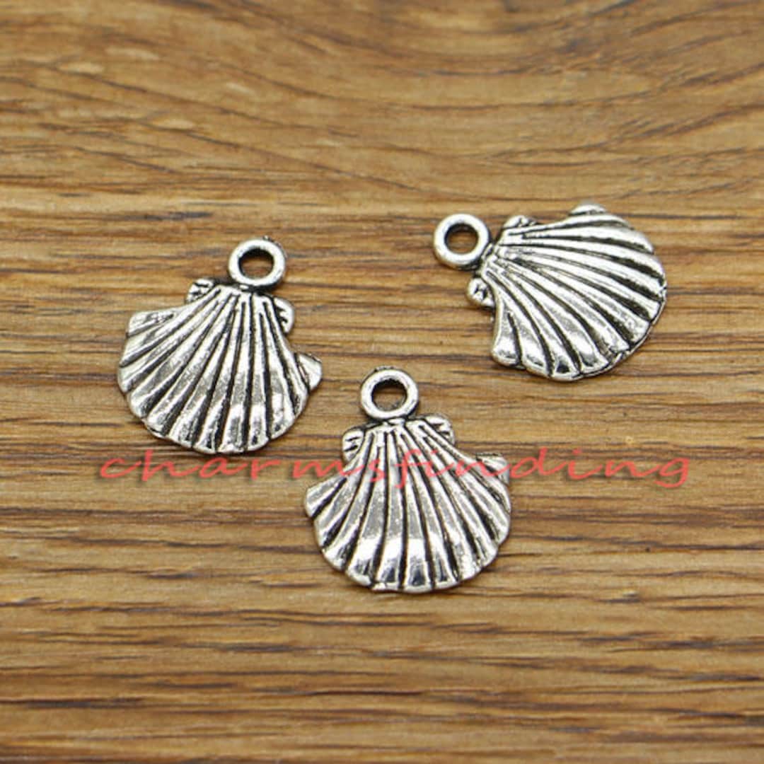 30pcs Shell Charms Beach Charm Classic Shape Antique Silver Tone ...