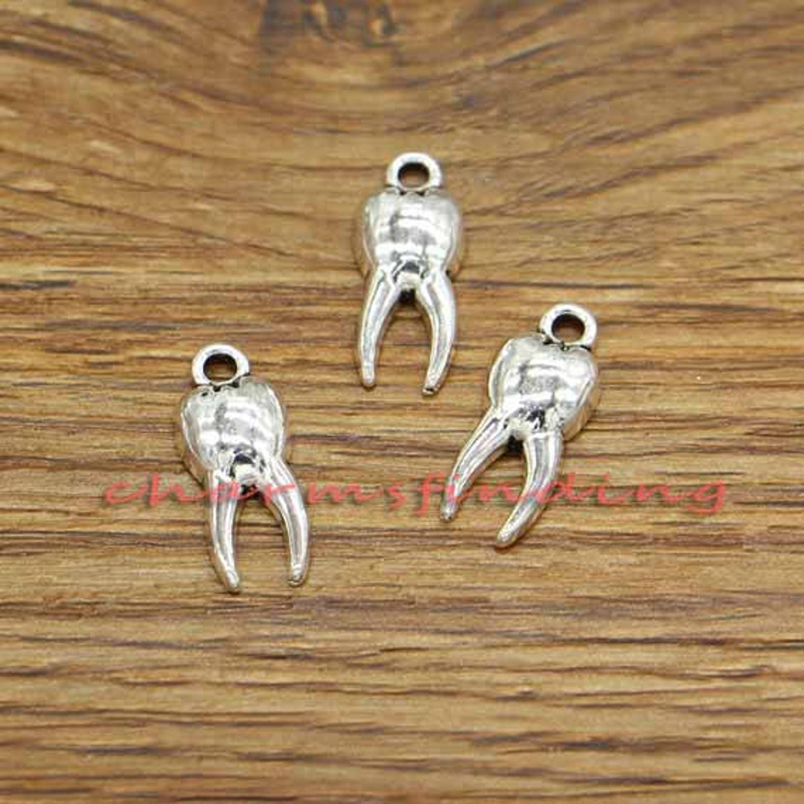 50pcs Tooth Teeth Charms Dental 3D Charm Antique Silver Tone - Etsy