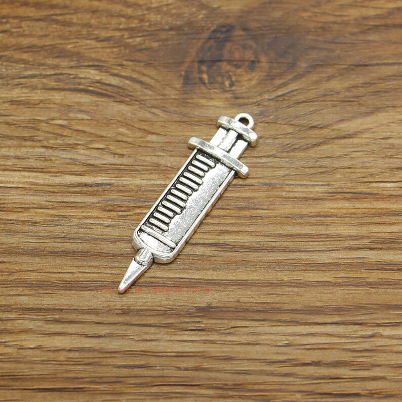 12pcs Large Syringe Charms Pendant Medical Charm Antique | Etsy