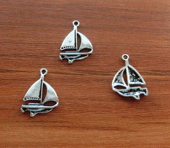 30pcs Sailboat Charms Sailing Charms Antique Silver Tone - Etsy
