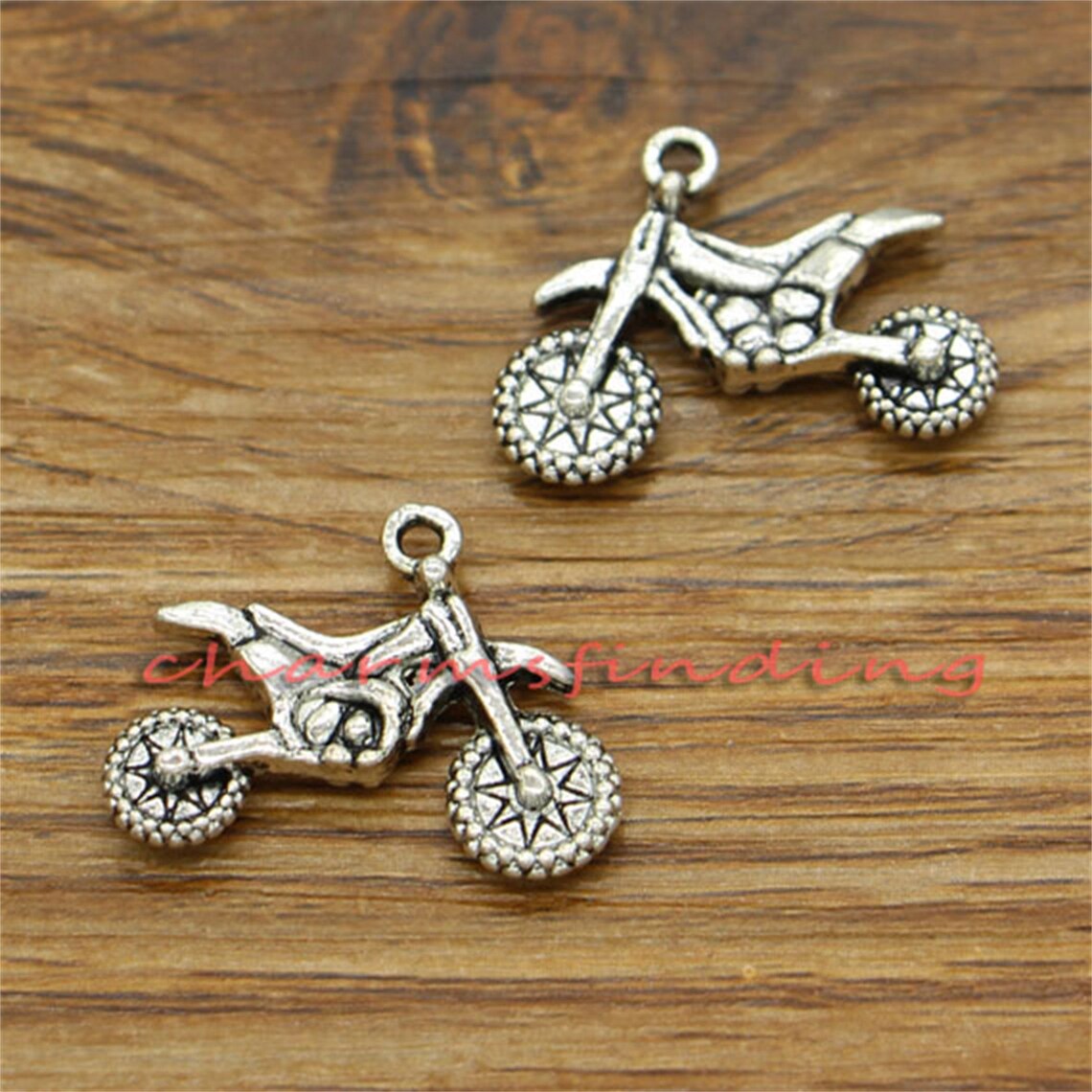 15pcs Motorcycle Charm Dirtbike Charms Antique Silver Tone 19x23mm ...