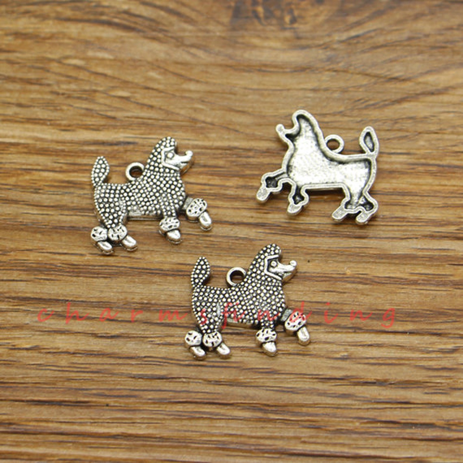 25pcs Dog Charm Poodle Charm Antique Silver Tone 18x16mm - Etsy