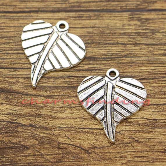 20pcs Large Leaf Charms Tree Leaf Leaves Charm Antique Silver | Etsy