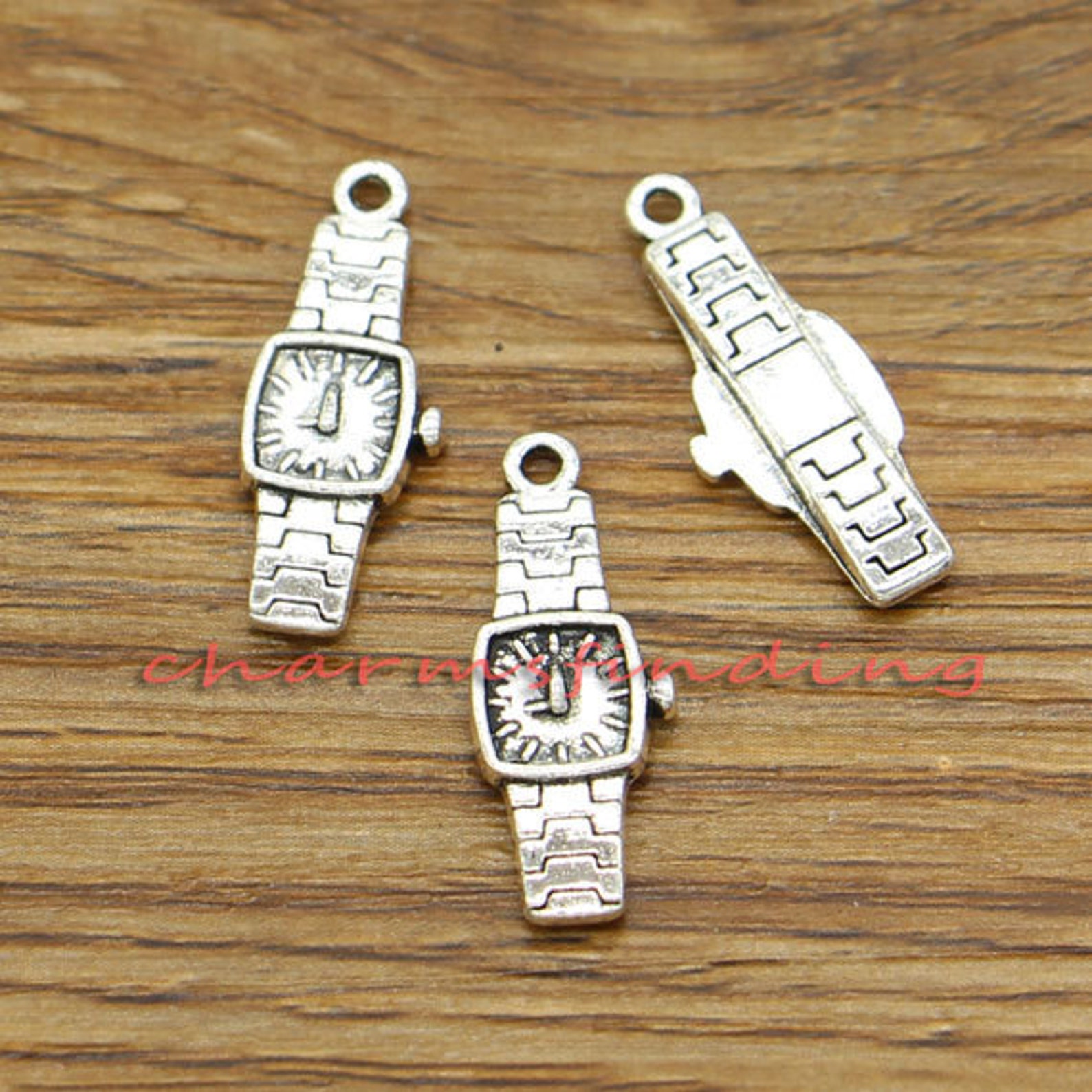 20pcs Time Watch Charms 2 Sided Charms Antique Silver Tone - Etsy