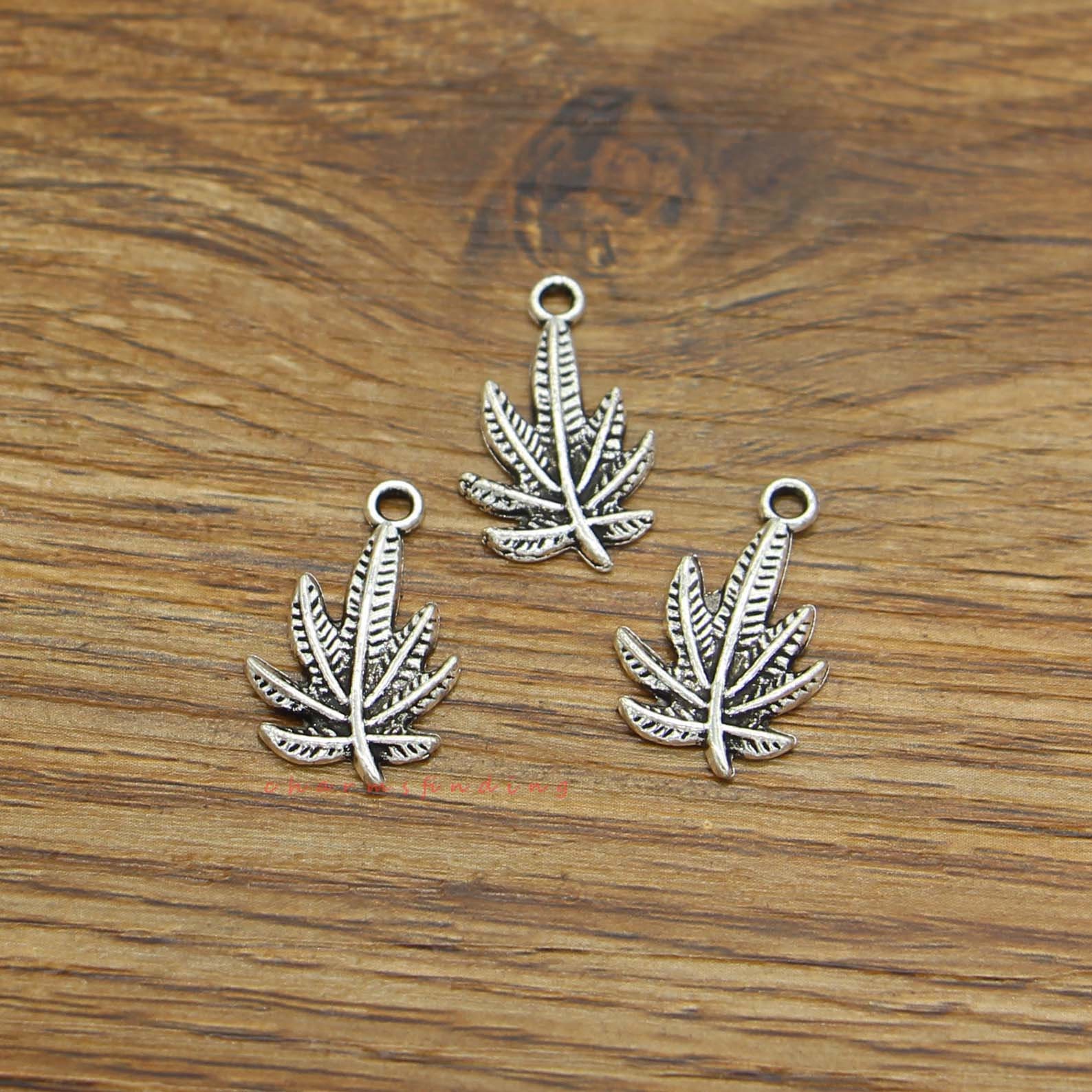 30pcs Tree Leaf Plant Charms Antique Silver Tone 14x22mm - Etsy