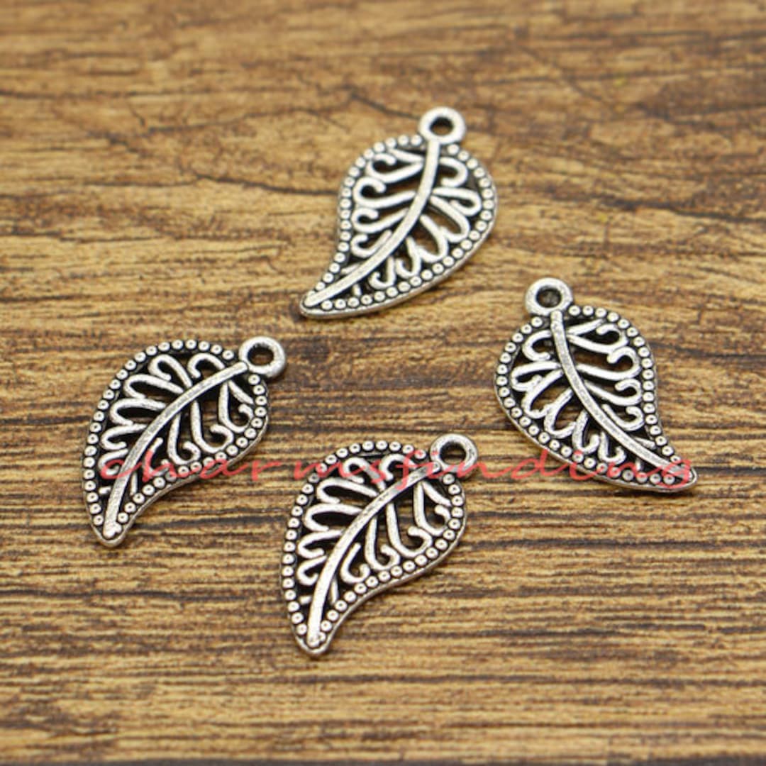 50pcs Leaf Charms Tree Leaves Charms 2 Sided Charm Antique - Etsy