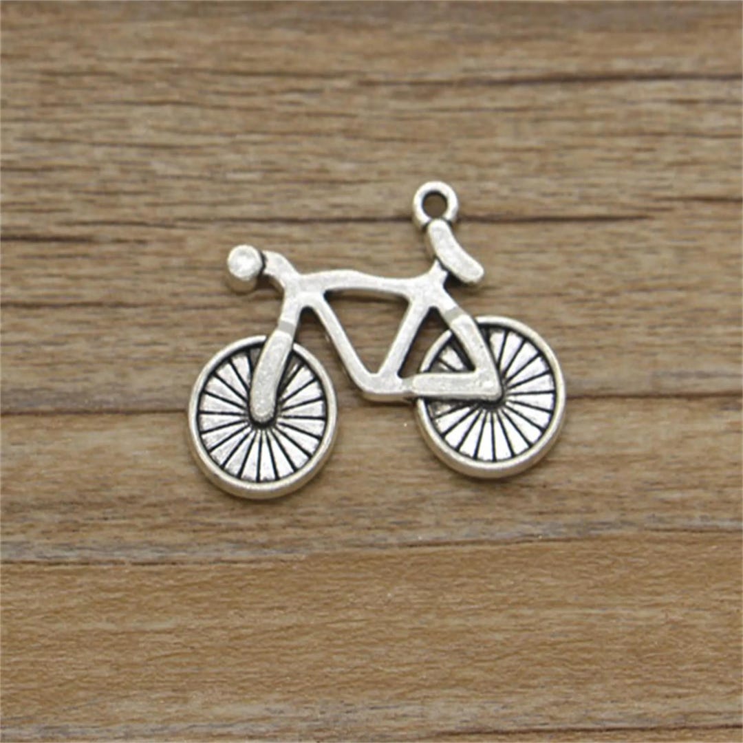 12pcs Large Bicycle Charms Cycle Charms Antique Silver Tone 26x34mm ...