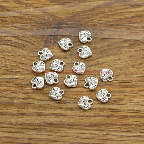 100pcs Love Charms Word Mini Small Charm Antique Silver Tone - Etsy
