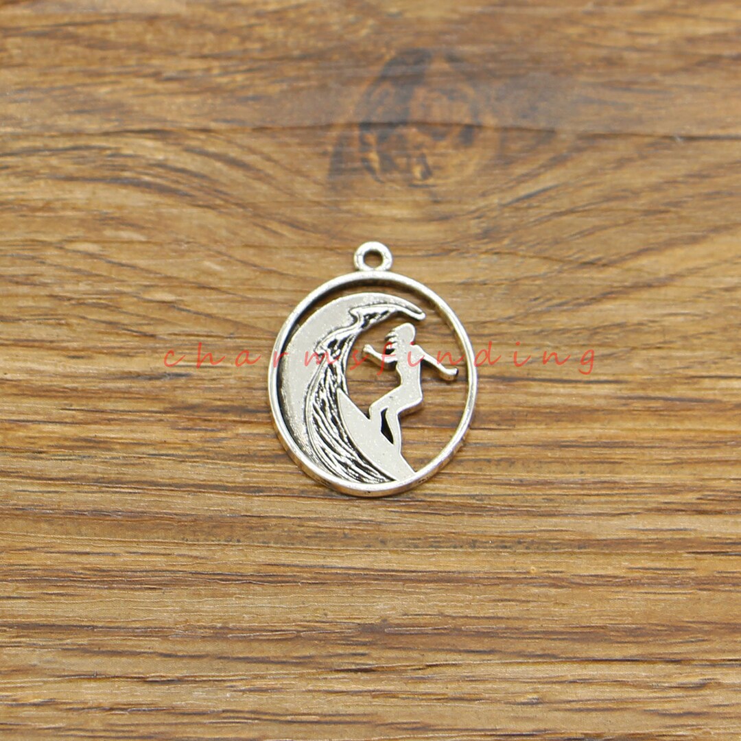 15pcs Surfer Girl Charms Surf Boarding Charms Riding the Wave Charms ...