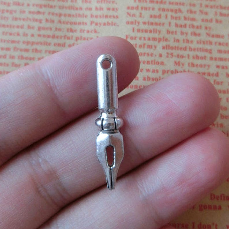 20pcs Pen Nib Charms Fountain Pen Charms Antique Silver Tone | Etsy