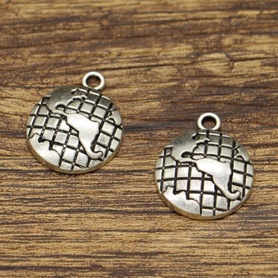 15pcs Global Charms Antique Silver Tone 20x24mm CF2919 - Etsy