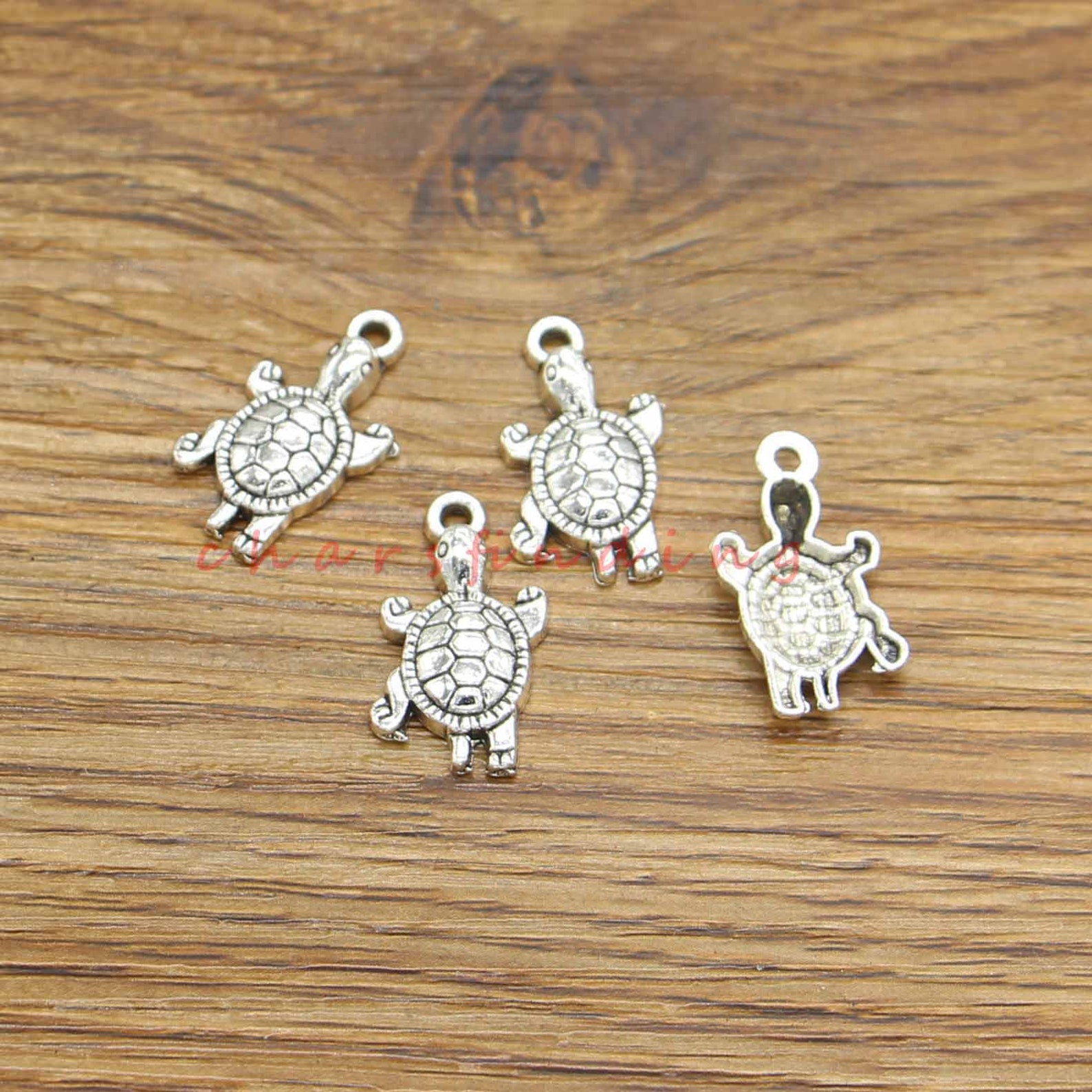25pcs Turtle Charms Tortoise Charms Animal Charms Antique Silver Tone ...