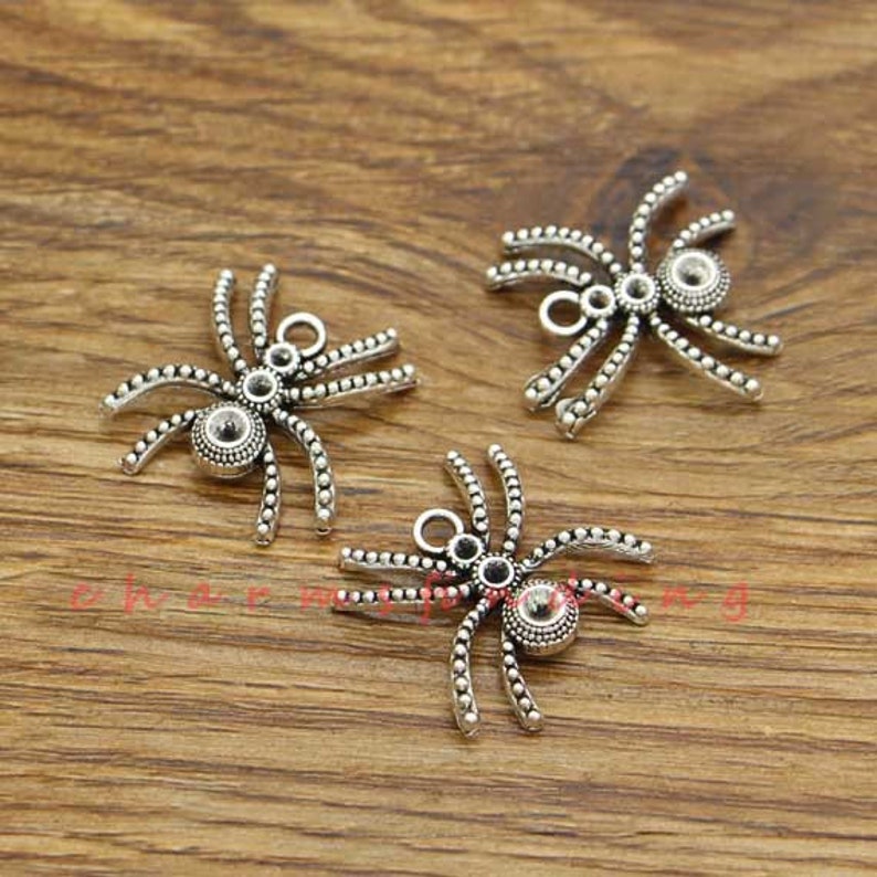 15pcs Spider Charms Halloween Charms Antique Silver Tone - Etsy