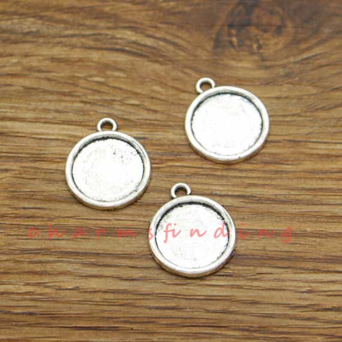 30pcs Round Pendant Trays Bezel Settings Antique Silver Tone - Etsy