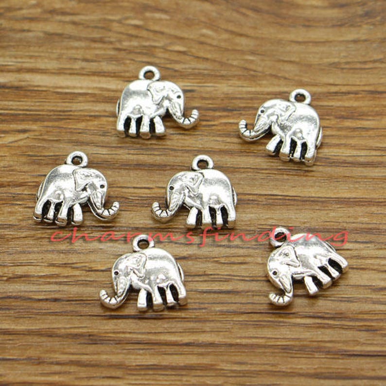 25pcs Baby Elephant Charms Animal Charm Antique Silver Tone - Etsy