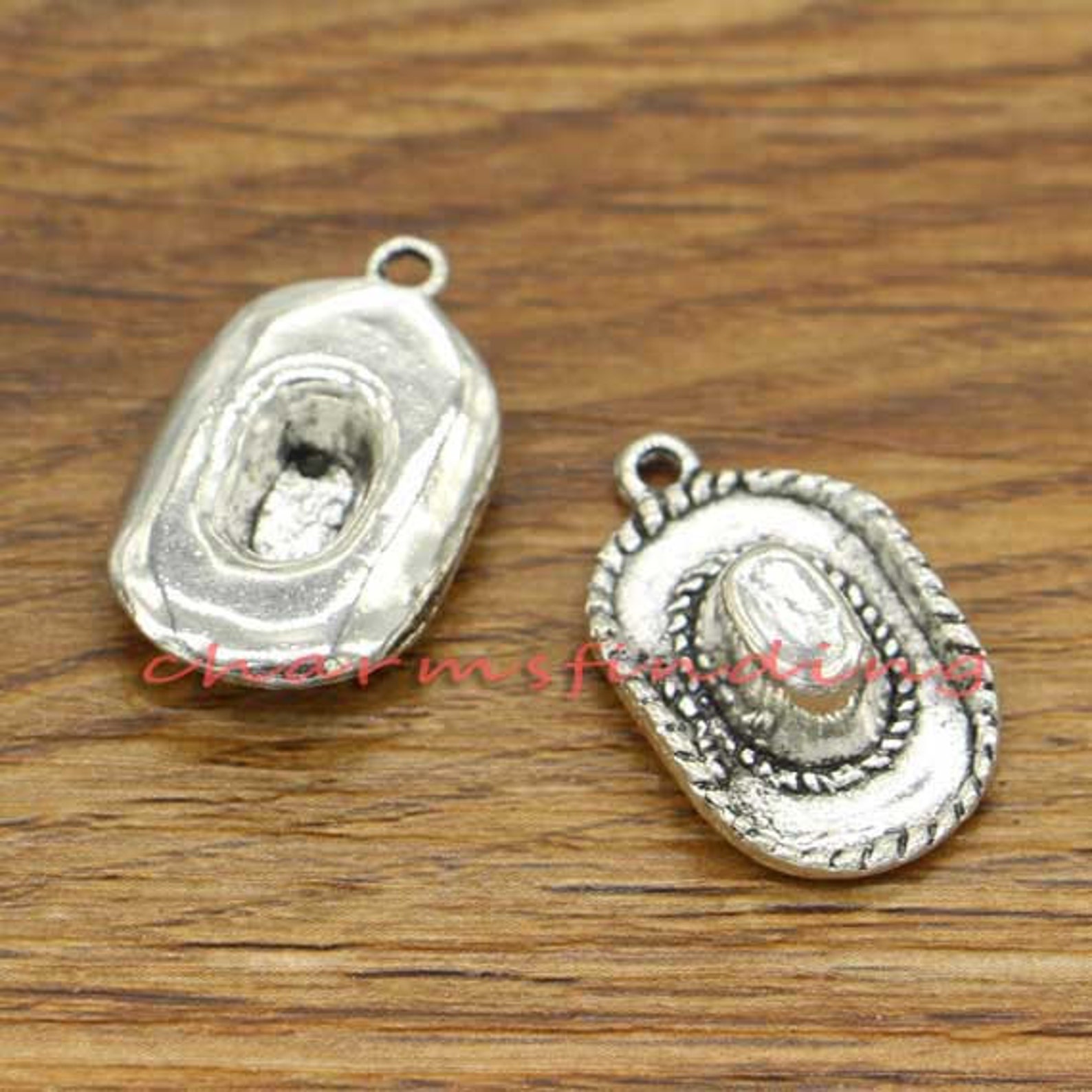 20pcs Cowboy Hat Charm Hat Antique Silver Tone 22x14mm Cf0518 | Etsy