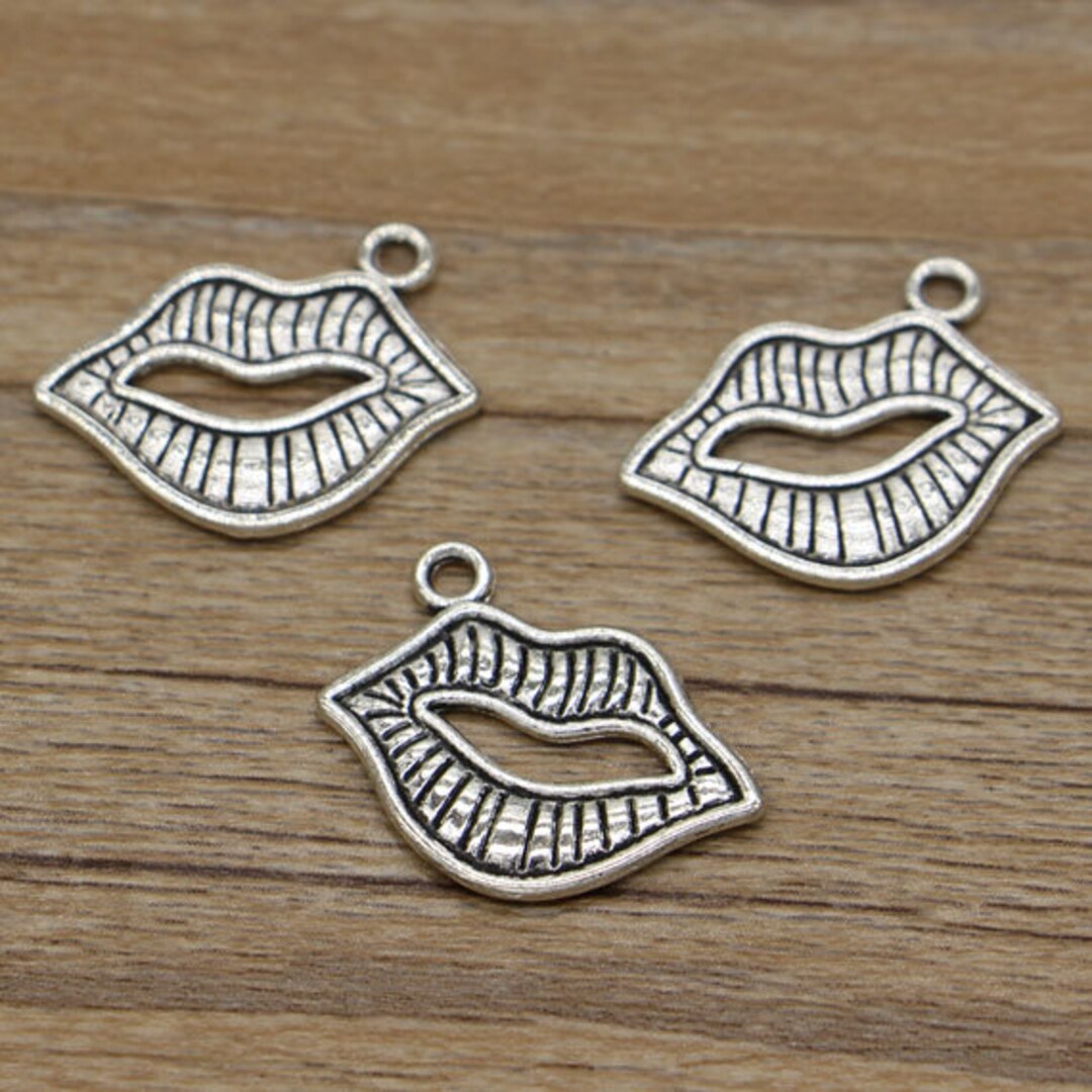 20pcs Lips Charms Mouth Charm Antique Silver Tone 20x24mm cf2066 - Etsy ...