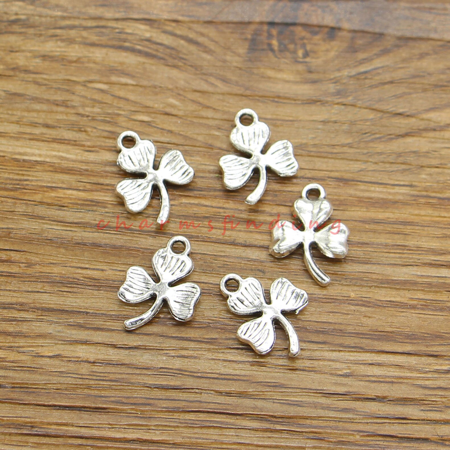 40pcs Clover Charm Good Luck 4 Leaf Clover Bulk Charm Antique | Etsy