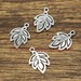 50pcs Leaf Charms Tree Leaves Charms 2 Sided Charm Antique Silver Tone ...