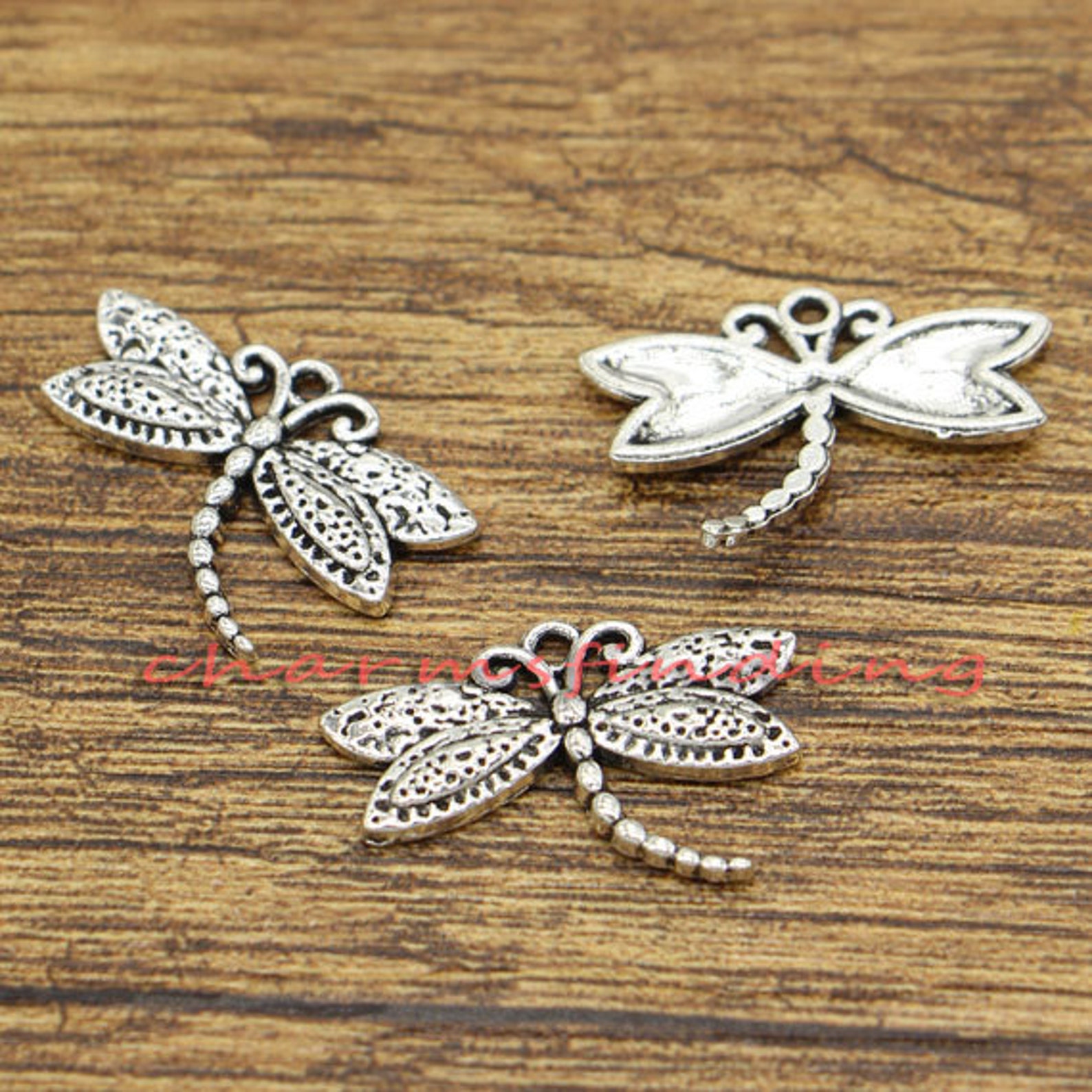 30pcs Dragonfly Charms Insect Charms Antique Silver Tone - Etsy