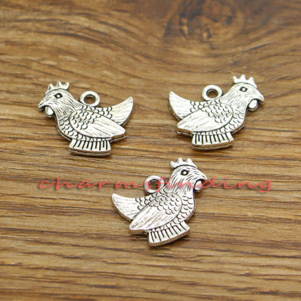 15pcs Chicken Charms Hen Charms Antique Silver Tone 20x15mm - Etsy