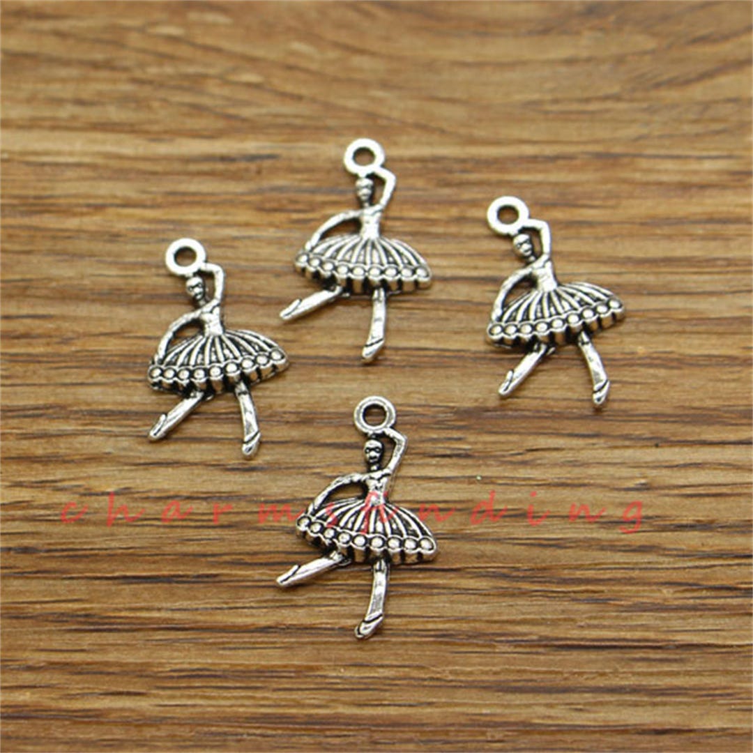 30pcs Ballerina Charms Dancer Ballet Charm Antique Silver Tone 13x22mm ...