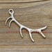 5pcs Antler Charm Deer Large Charms Animal Charms Antique Silver Tone ...