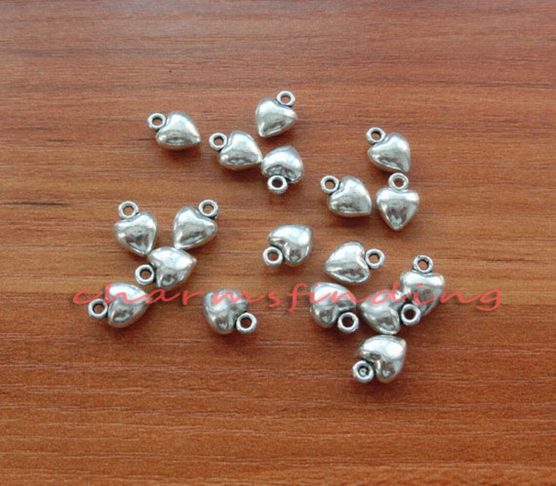 50pcs Mini Heart Charms 3D Charms Antique Silver Tone 9x7mm Cf0289 - Etsy