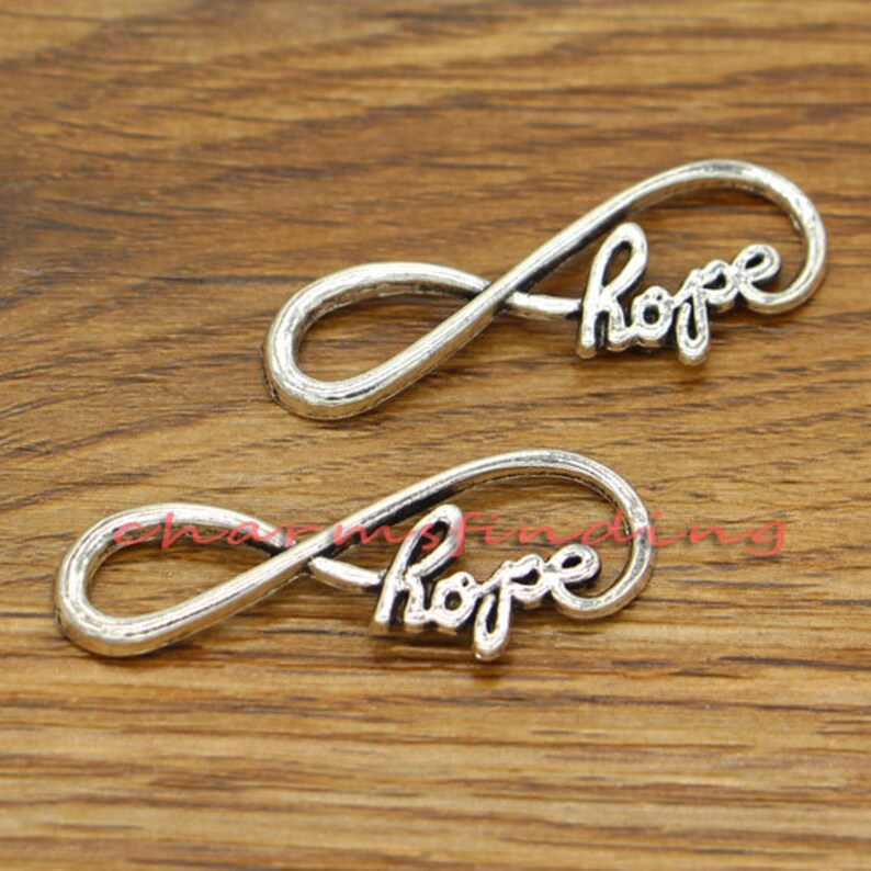 20pcs Infinity Hope Connector Charms Antique Silver Tone - Etsy