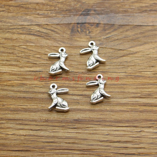 30pcs Rabbit Charms Hare Charm Antique Silver Tone 14x26mm - Etsy